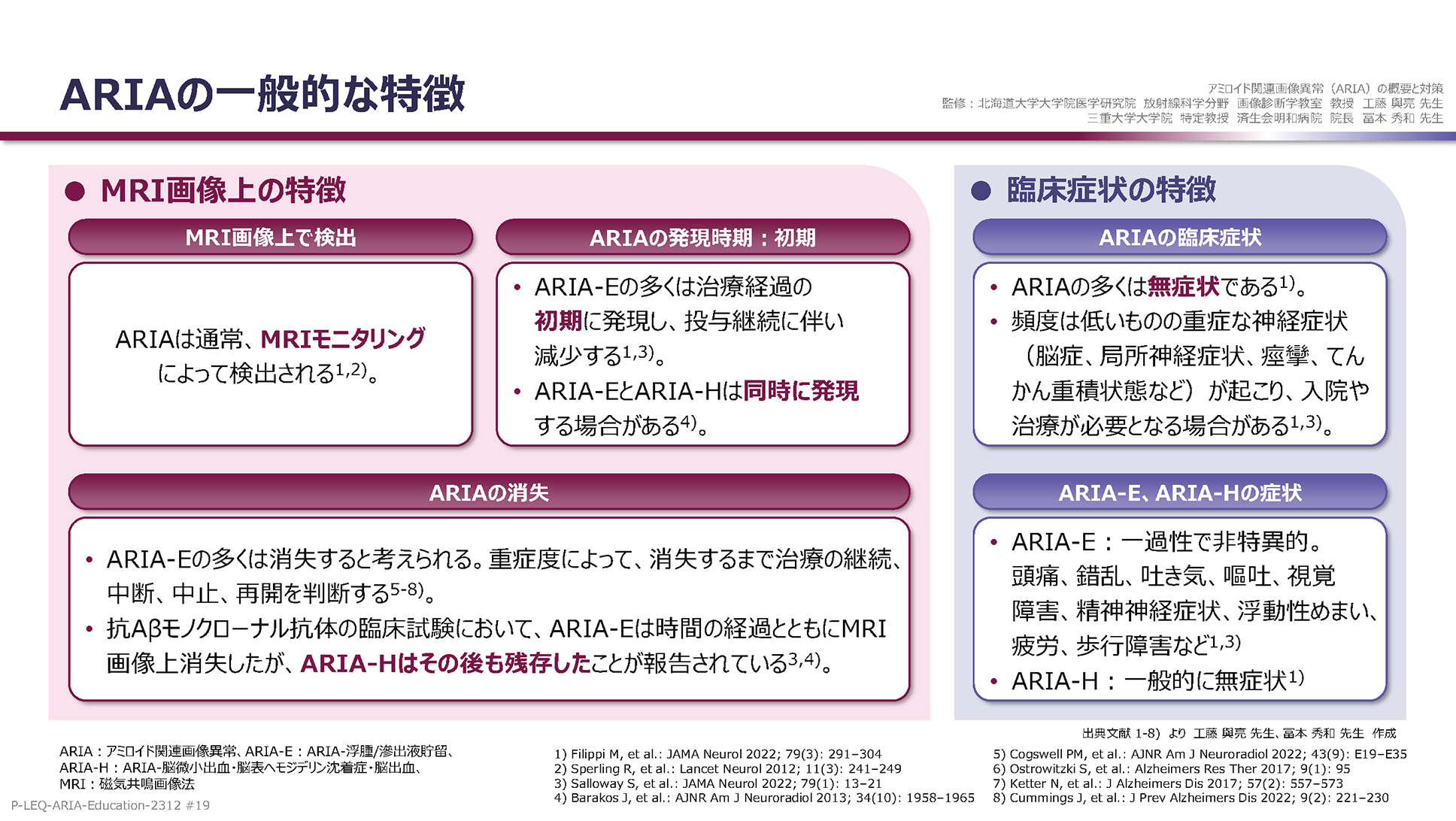 ARIA e-learning | レケンビ | エーザイ Medical.eisai.jp 医療関係者向けサイト